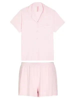 SKIMS Logo-embroidered Stretch-modal Pyjama Set - Multicoloured