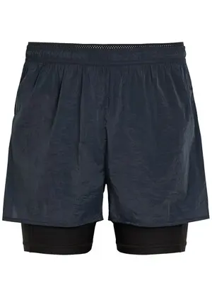 LITERARY SPORT Crinkled Stretch-nylon Run Shorts - Navy