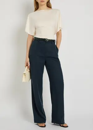 REFORMATION Gisele Straight-leg Trousers - Navy