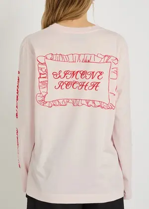 Simone Rocha Printed Cotton T-shirt - Pink
