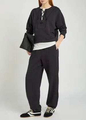 LITERARY SPORT Lace-up Cotton Sweatshirt