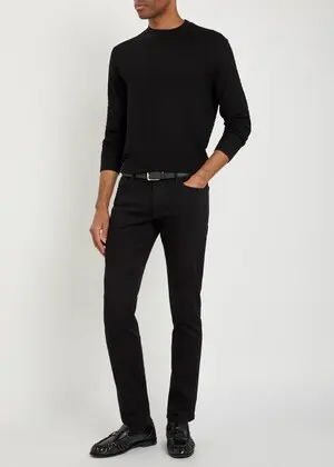 Emporio Armani Logo-weave Fine-knit Wool Jumper