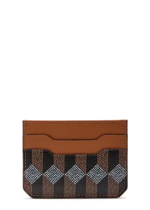 AU DEPART Patterned Leather Card Holder