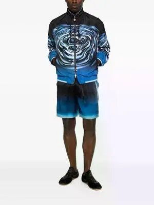 Casablanca Graphic Print Zip-up Jacket With Drawstring Hem
