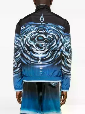 Casablanca Graphic Print Zip-up Jacket With Drawstring Hem