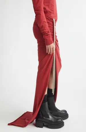 Moncler Draped Jersey Skirt - Red