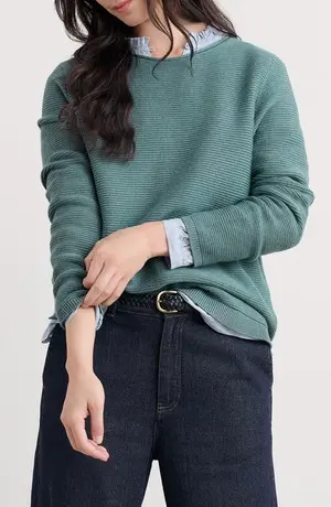 SEASALT CORNWALL Makers Rib Organic & Recycled Cotton Sweater - Lichen