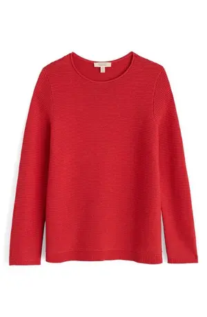 SEASALT CORNWALL Makers Rib Organic & Recycled Cotton Sweater - Tomato