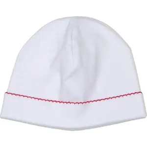 CUCLIE Cuclie Hat With Picot Trim White/red