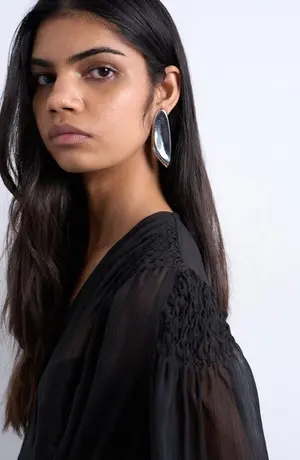 Topshop Sheer Peplum Top