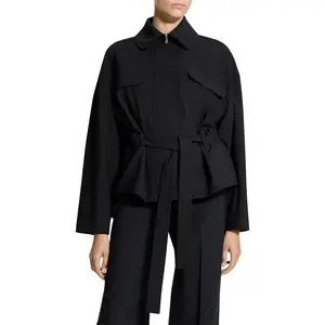 Theory Tie Waist Stretch Wool Jacket