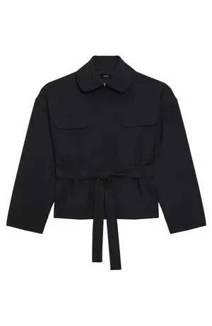 Theory Tie Waist Stretch Wool Jacket