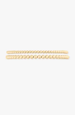 CUFFED BY NANO 14k Filled Beaded Bracelet Stack - Gold