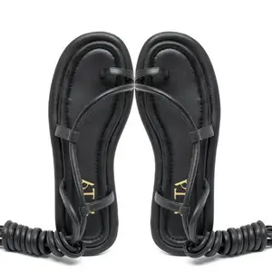 ALTA Aurora Strappy Leather Sandals - Black