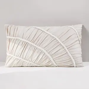 LUSH DECOR Flora Flow Cotton Pillow Cover - Cream