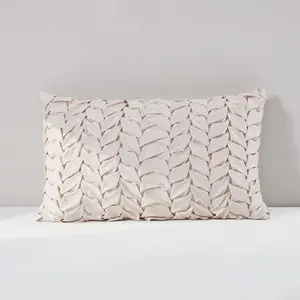LUSH DECOR Chanterelle Cotton Pillow Cover - Cream