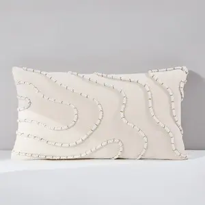 LUSH DECOR Yara Cotton Pillow Cover - Cream