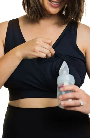 LOVE AND FIT Everyday Luxe Maternity/nursing Pumping Wireless Bra - Black