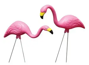 BLOEM Flamingo 25 Inch Garden Yard Stakes - Pink