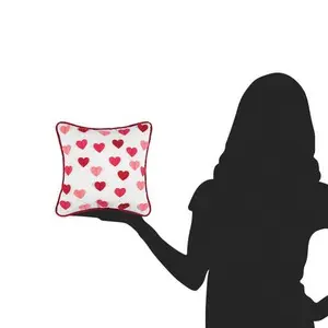 C&F HOME Heart Embroide Mini Valentine's Day Accent Pillow 10" X 10"