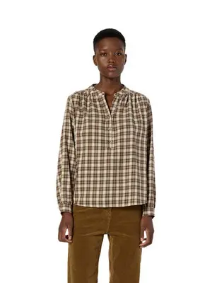 Gerard Darel Aline Checked Blouse