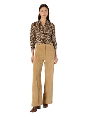 Gerard Darel Leopard Print Long Sleeve Shirt