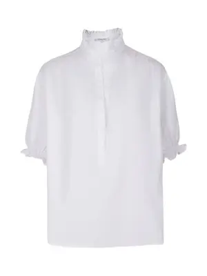 Gerard Darel Annyr Ruffled Mandarin Collar Blouse