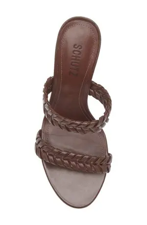 Schutz Cipri Slide Sandal - Chestnut Brown