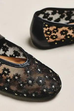 Maeve Embroidered Mesh Ballet Flats