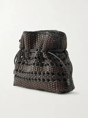 Loewe Flamenco Medium Woven Clutch - Black