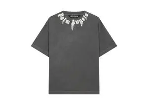 Palm Angels Curved Logo Graffiti T-shirt - Grey