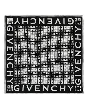 Givenchy 4g Logo Square Scarf - Black White