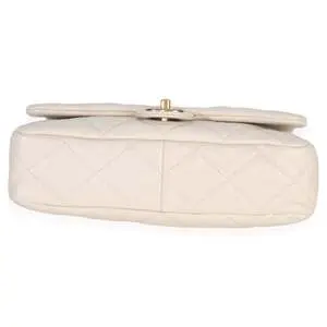 Chanel Quilted Lambskin Funky Town Flap Bag - Beige