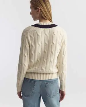 NILI LOTAN Fabiana Chunky Wool Cable-knit Sweater