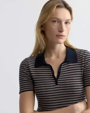 NILI LOTAN Gemmatta Striped Polo
