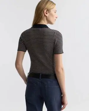 NILI LOTAN Gemmatta Striped Polo