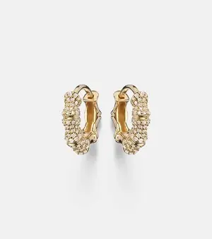 STONE AND STRAND 14kt Yellow And Diamond Hoop Earrings - Gold