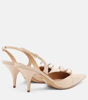 FERRAGAMO Bow-detail Patent Leather Slingback Pumps