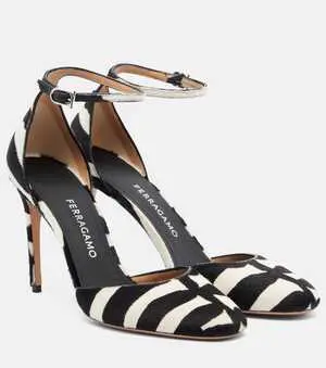 FERRAGAMO Zebra-print Calf Hair Pumps - Black