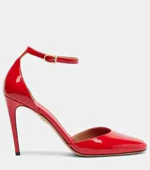FERRAGAMO Patent Leather Ankle Strap Pumps