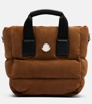 Moncler Caradoc Micro Suede Top-handle Bag - Brown