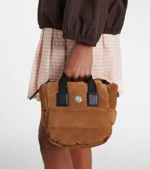 Moncler Caradoc Micro Suede Top-handle Bag - Brown