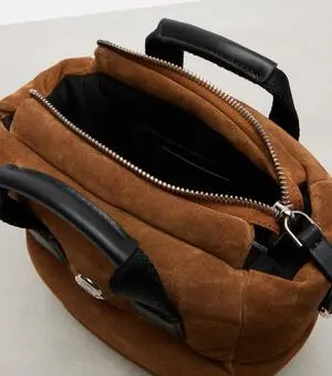 Moncler Caradoc Micro Suede Top-handle Bag - Brown