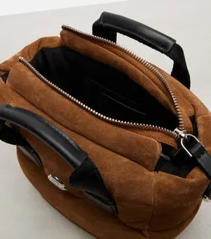 Moncler Caradoc Micro Suede Top Handle Bag - Brown