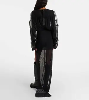 Rick Owens Collage Tulle And Chiffon Gown