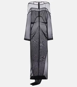 Rick Owens Collage Tulle And Chiffon Gown - Black