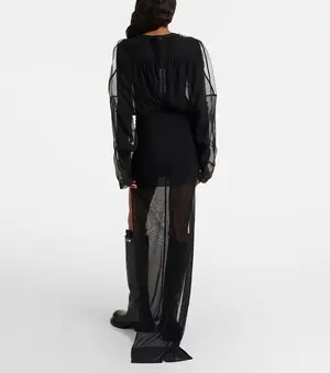 Rick Owens Collage Tulle And Chiffon Gown - Black