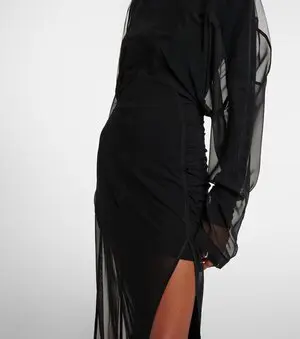 Rick Owens Collage Tulle And Chiffon Gown - Black