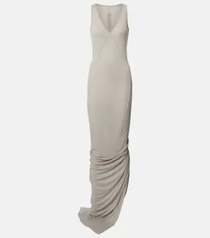 Rick Owens Gathered Jersey Maxi Dress
