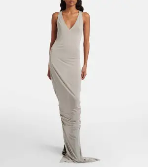 Rick Owens Gathered Jersey Maxi Dress